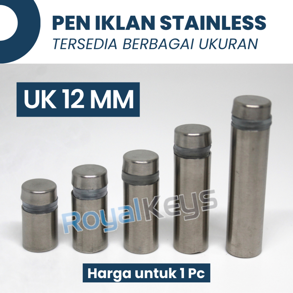 Jual Pen Iklan 12mm Baut Sekrup Kaca Akrilik 12x20 12x25 12x30 12x40 ...