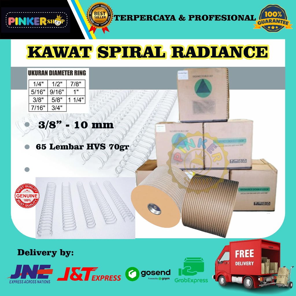 Jual Kawat Spiral 3/8putih Radiance spiral kalender meja wire spool ...