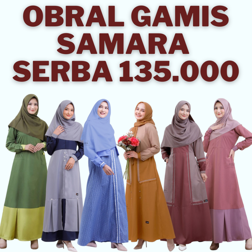 Jual OBRAL GAMIS PROMO 135 RIBUAN MURAH MERIAH BAHAN BATUN TOYOBO ADEM ...