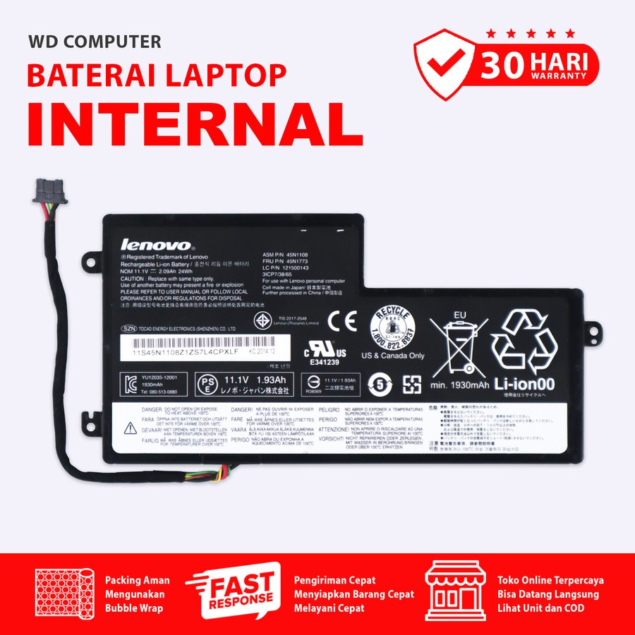 Jual [WDKOMPUTER] Baterai Internal Lenovo X240 X250 X260 X270 I 1910mAh ...
