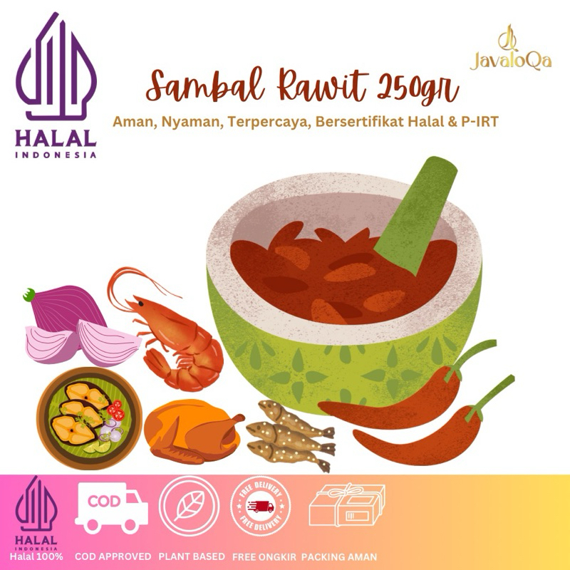 Jual JAVALOQA SAMBAL RAWIT 250gr Daging Ayam Sambal Daging Sapi Sambal ...