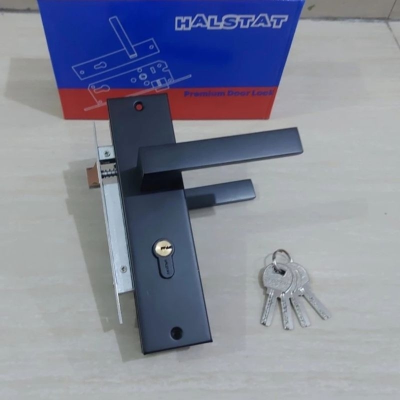Jual Handle Kunci pintu rumah Set ukuran Medium Tanggung BLACK Hitam ...