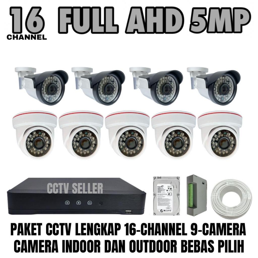 Jual PAKET CCTV 16 CHANNEL 9 CAMERA FULL AHD 5MP 1080P IR SONY KAMERA ...