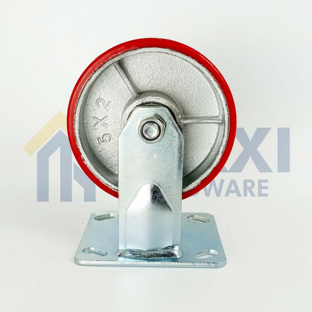Jual Roda Caster Troli / Troly PU Merah Heavy Duty Mati | Shopee Indonesia
