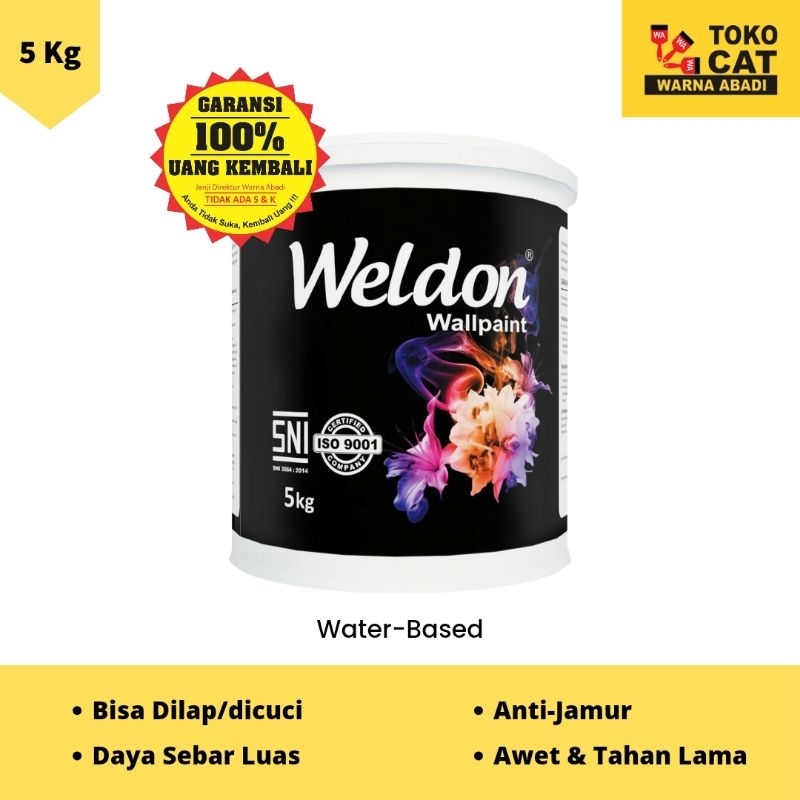 Jual CAT TEMBOK WELDON INTERIOR KEMASAN 5 KG | Shopee Indonesia