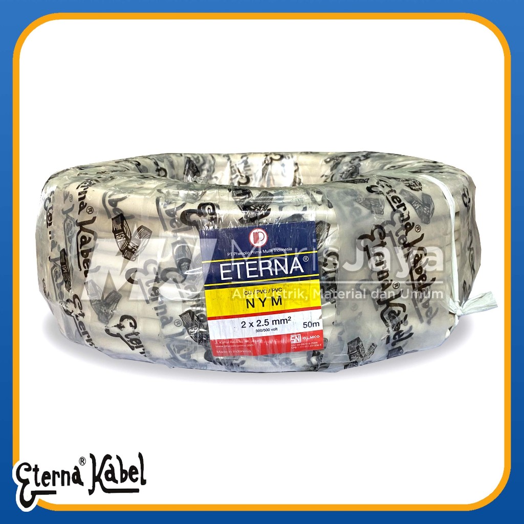 Jual Kabel Tunggal ETERNA NYM 2x2,5 2x2.5 mm 50 meter (PER ROLL) | Shopee Indonesia