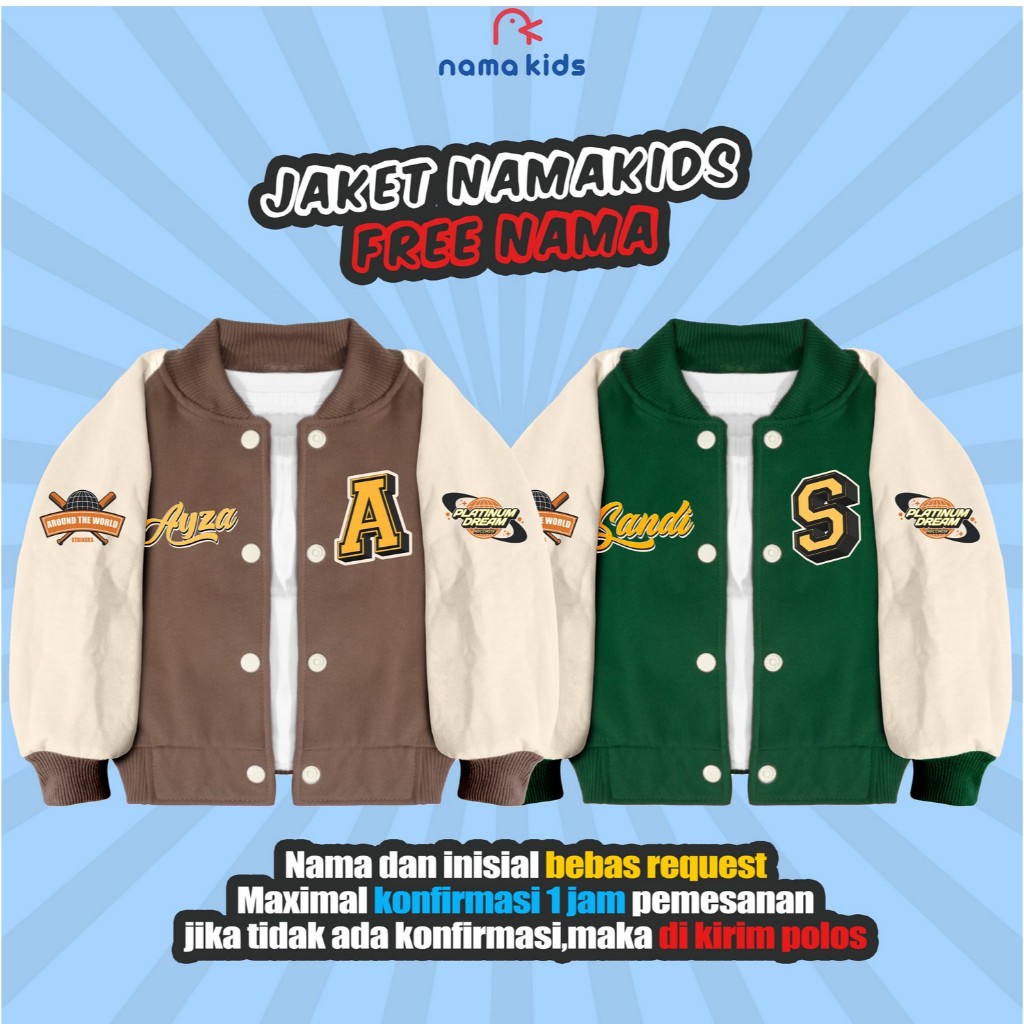 Jual Jaket Baseball Anak laki laki Perempuan Sweater jaket Varsity ...
