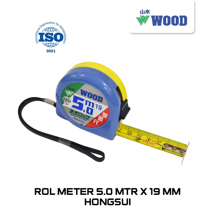 Jual Roll Meter / Meteran / Measuring Tape WOOD 5.0 MTR X 19 MM ...