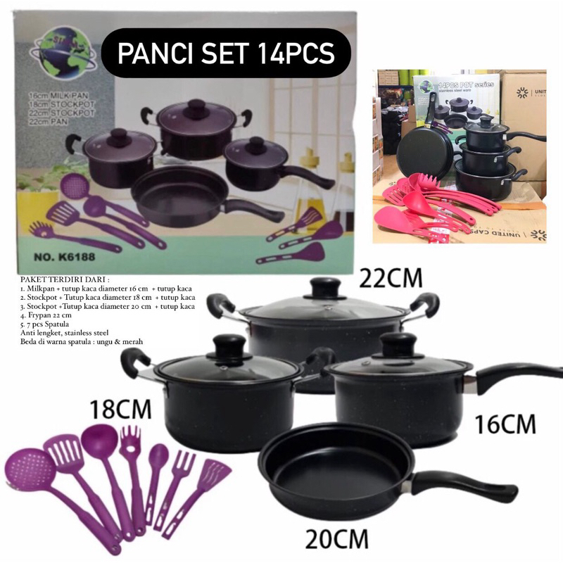 Jual panci set 14pcs merk sinda | Shopee Indonesia