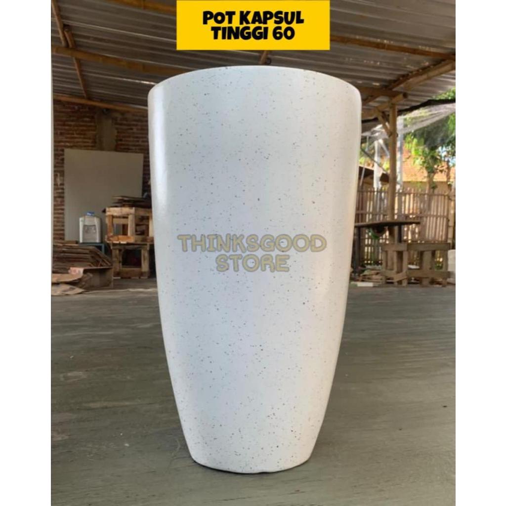 Jual POT KAPSUL MINIMALIS MODEL TERASO CAPSUL PUTIH 40X60 TERAZO SEMEN ...