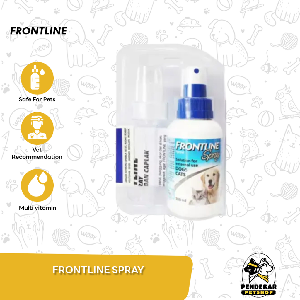 Jual Frontline Spray obat kutu & caplak DOGS & CATS 100ml | Shopee ...