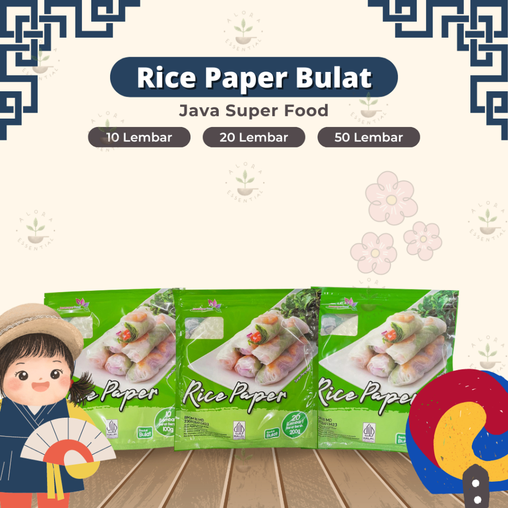Jual Java Rice Paper Bulat 10 lembar - Banh Trang Rice Paper 22cm ...