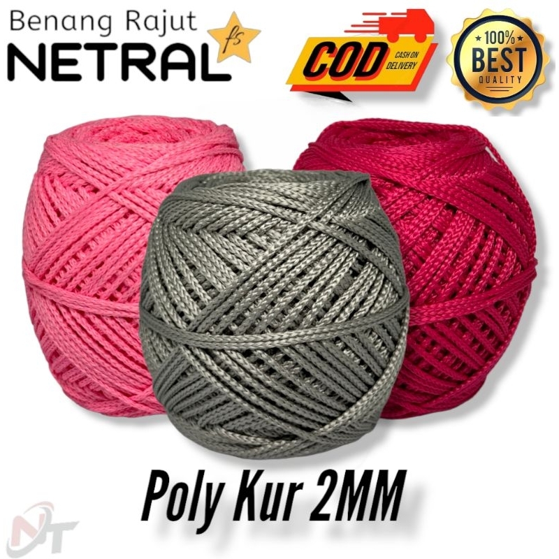 Jual BENANG RAJUT TALI KUR 2MM 100gr 100% POLYESTER / POLY KUR TERMURAH ...