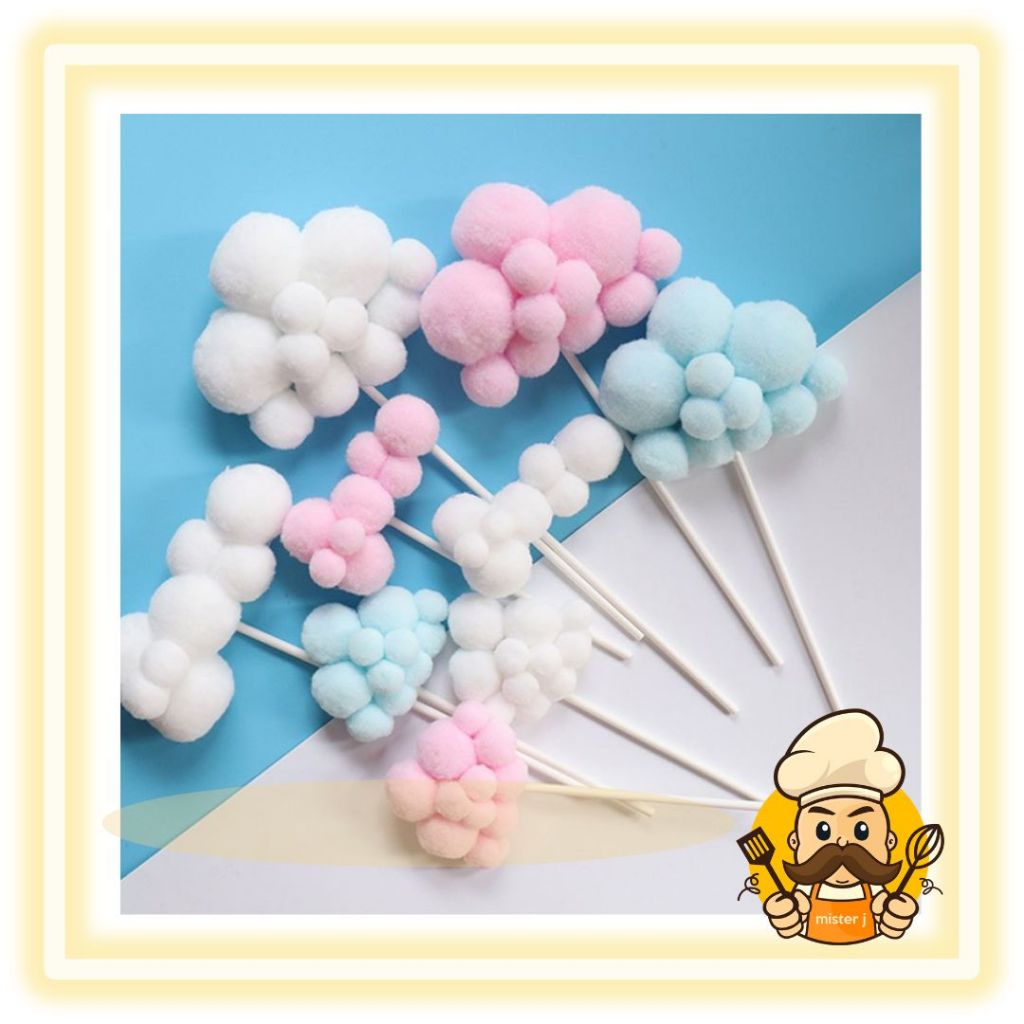 Jual Topper happy birthday/topper Kue/topper cake Awan & Balon Udara 3d ...