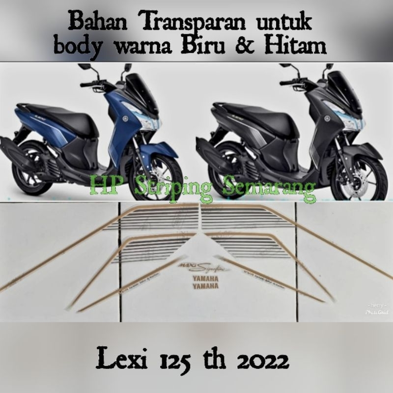 Jual Striping Yamaha Lexi 125 th 2022 Transparan body warna Biru atau ...
