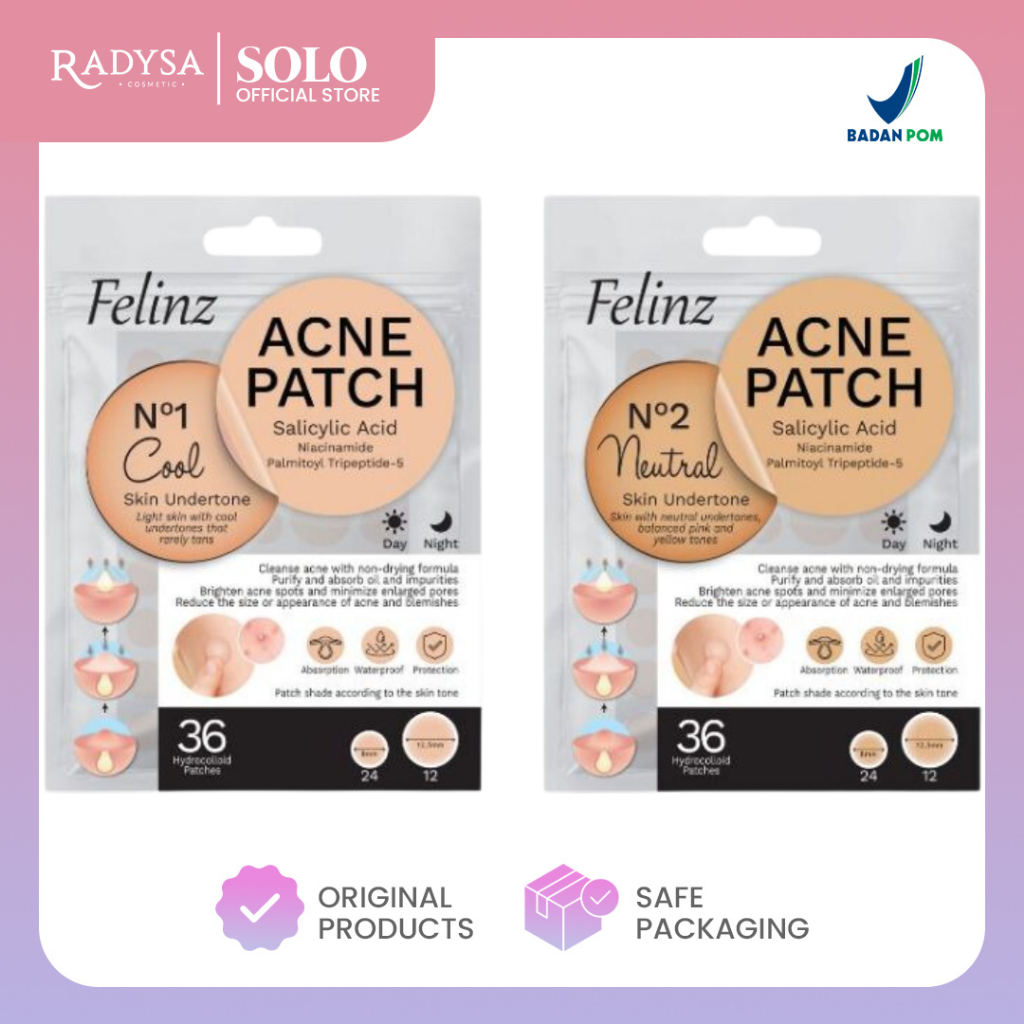 Jual 𝐑𝐀𝐃𝐘𝐒𝐀 - Felinz Acne Patch Salicylic Acid- 36 Patches Penutup Jerawat Sesuai Warna Kulit ...