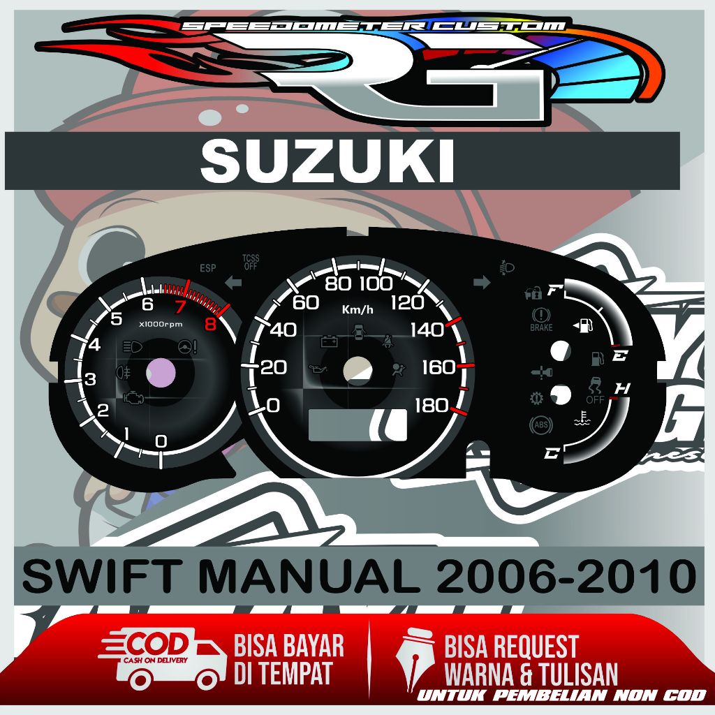 Jual PAPAN SPEEDOMETER CUSTOM SUZUKI SWIFT 2006-2010 MANUAL DAN MATIC | Shopee Indonesia