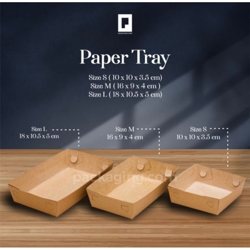 Jual Paper Tray Dine In Size L Kraft 310gsm Piring Nampan Kertas Alas ...