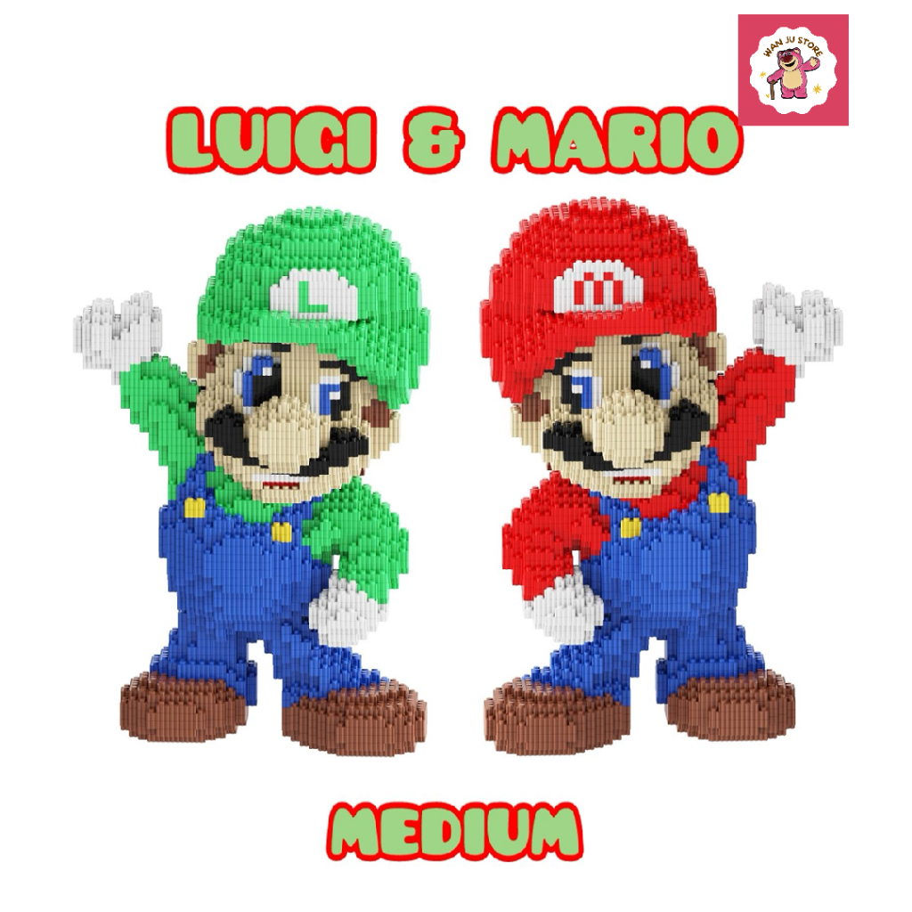 Jual Nano Blocks Medium SUPER MARIO & LUIGI Series 3D Model, Mainan ...