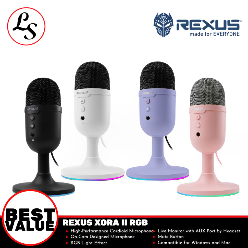 Jual REXUS MICROPHONE Xora II RGB | Shopee Indonesia
