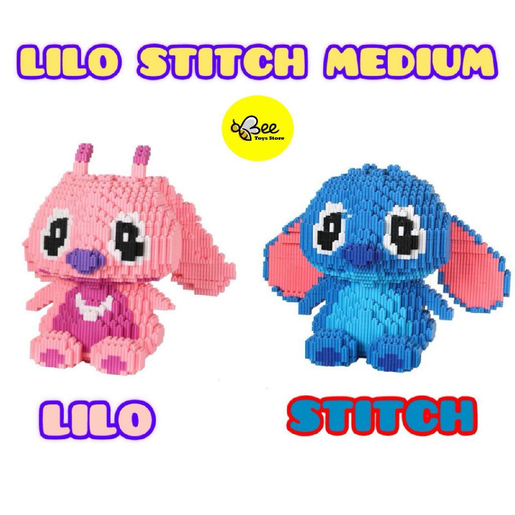 Jual Nano Blocks MEDIUM LILO & STITCH Series 3D Model, Mainan Blok ...