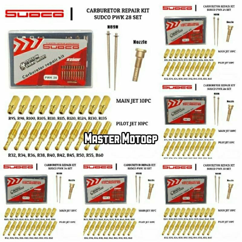 Jual pilot jet main jet keihin sudco Repairkit karburator PJ MJ Pe24 pe26 pe28 pilotjet mainjet ...