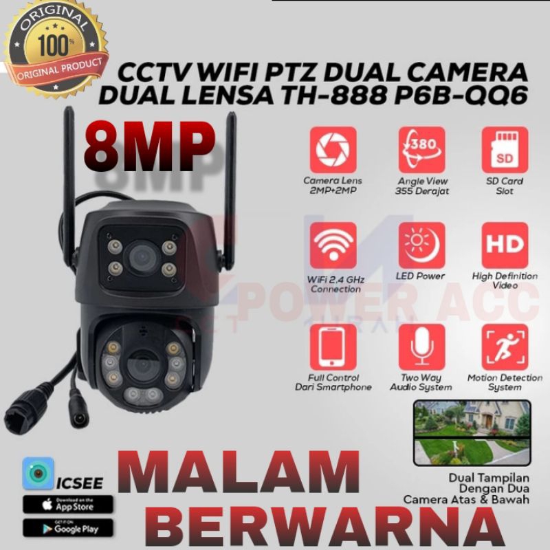 Jual Camera CCTV IP/Wifi PTZ 2LENSA Dilengkapi dengan Dual Camera Atas ...
