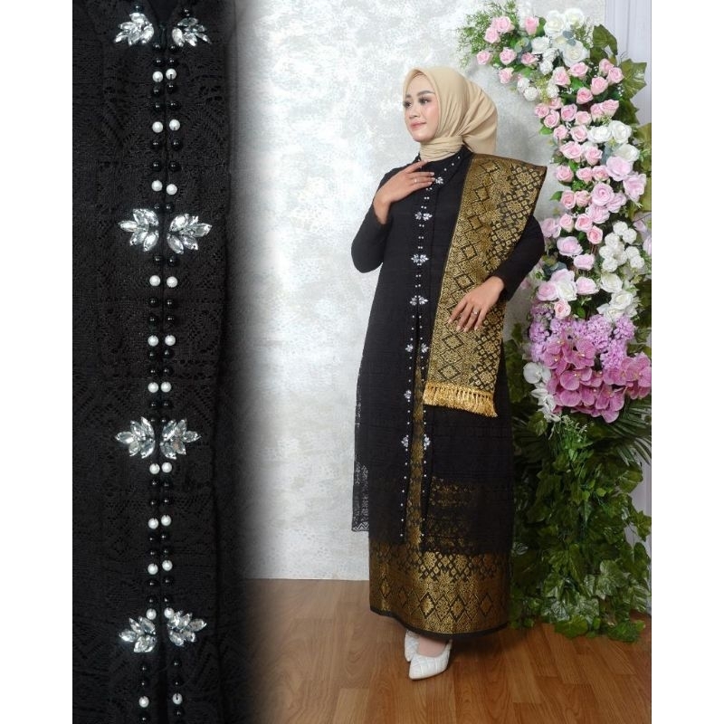 Jual SETELAN KEBAYA TUNIK BROKAT ROSIDAH PAYET MIX ROK SONGKET ...