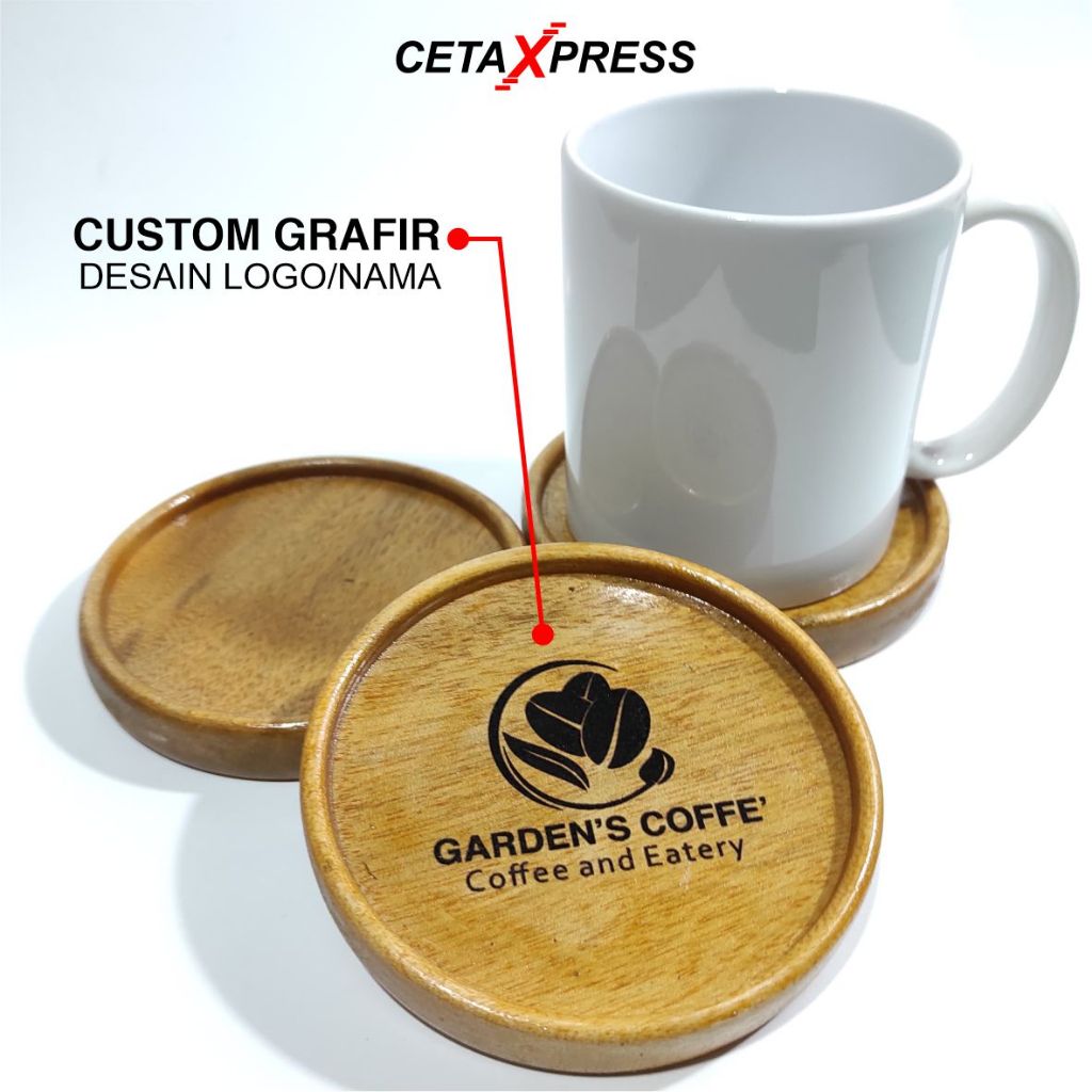 Jual TATAKAN GELAS CUSTOM COASTER KAYU CUSTOM GRAFIR | Shopee Indonesia