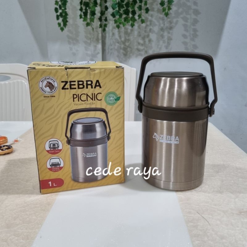 Jual rantang tunggal termos nasi stainless zebra / vacuum food jar ...