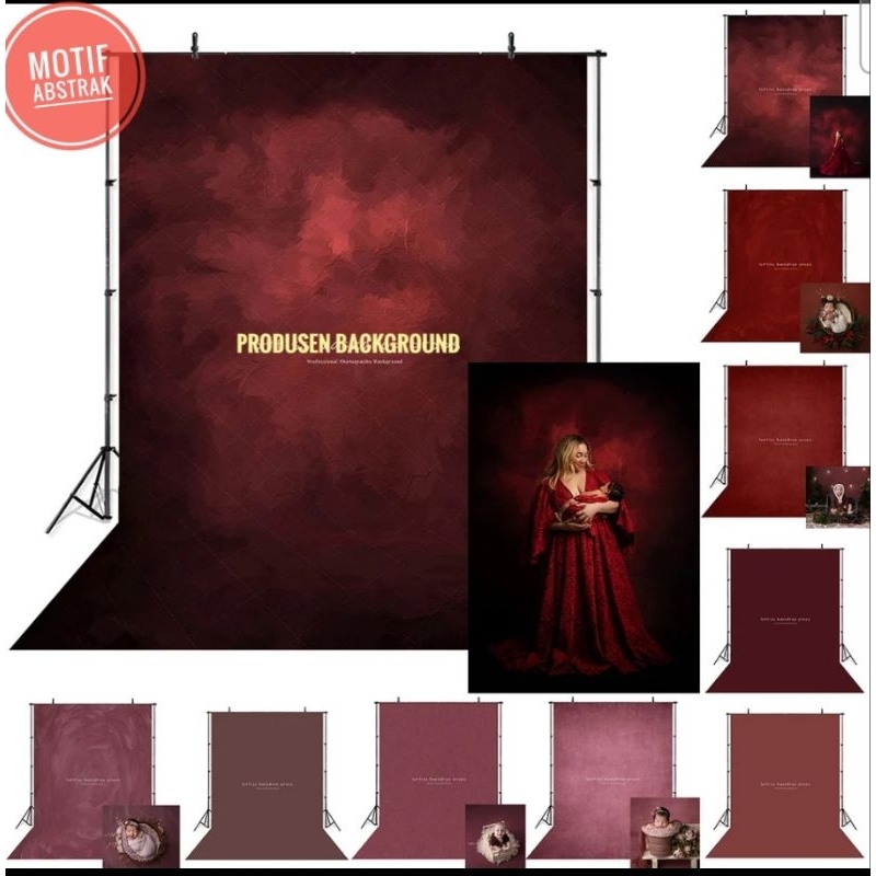 Jual Kain Background Abstrak konsep warna merah maron Latar Studio Foto ...