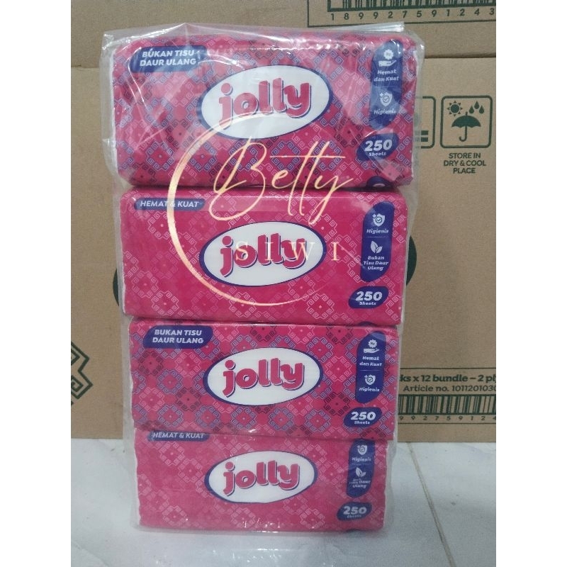 Jual Tisu JOLLY Facial Tissue 250 sheet Multipack (4 pcs x 250 sheet x ...