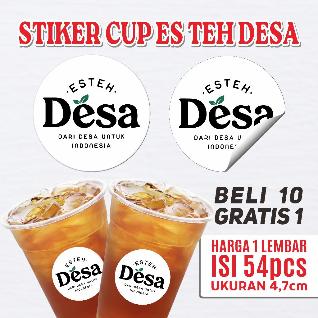 Jual CETAK STIKER ES TEH DESA | STIKER ES TEH DESA | CETAK STIKER ES ...