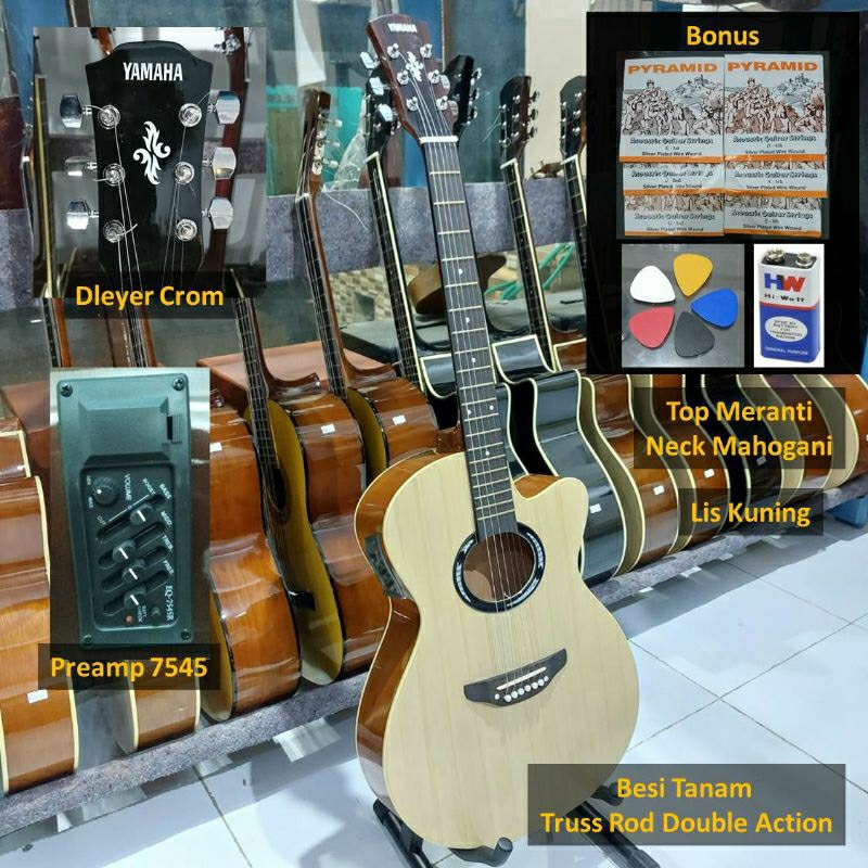 Jual gitar akustik dan elektrik preamp 7545 ongkos kirim dapat senar cadangan pick gitar akustik ...