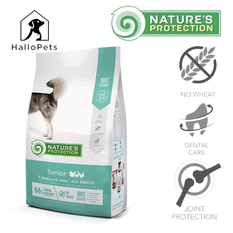 Jual NATURES PROTECTION Senior Dog Food 4kg Makan Anjing Senior Untuk ...