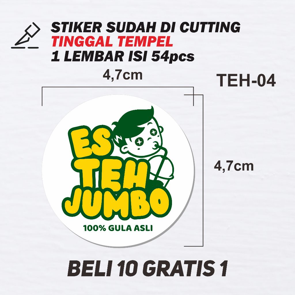 Jual CETAK STIKER ES TEH | STIKER ES TEH | CETAK STIKER ES TEH CUSTOM ...