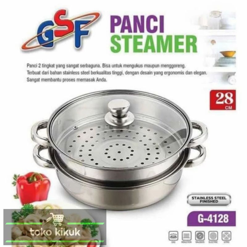 Jual GSF PANCI KUKUS DIMSUM STAINLESS SUSUN 2 28CM 4128 STEAMER PANCI ...