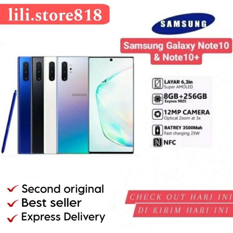 Jual Samsung Note10 & Note10+ 5G RAM 12/256GB 12/512GB Second Original Mulus FREE AIRPODS PRO ...