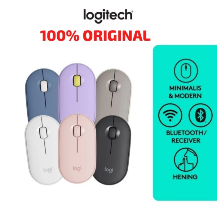 Jual Mouse Logitech Pebble M350 Original 100% Mouse komputer laptop Wireless Bluetooth Pastel ...