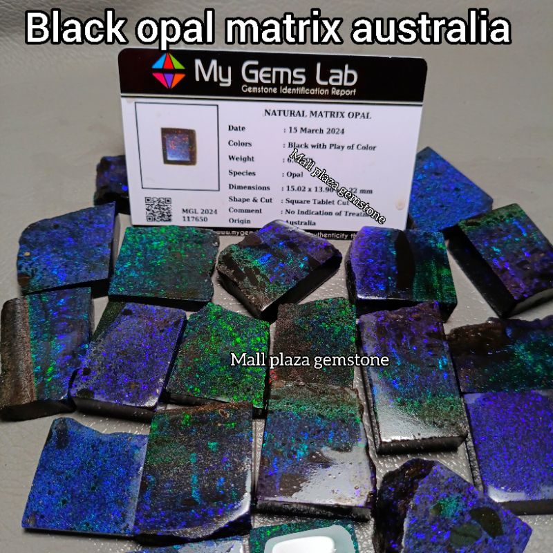 Jual bahan black opal matrix australia / bahan kalimaya australia ...