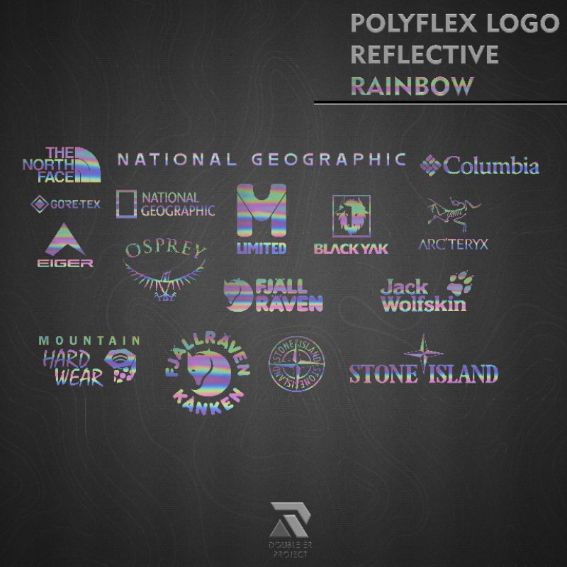 Jual Stiker Sablon Reflektif/Reflective Rainbow Logo Outdoor | Shopee ...