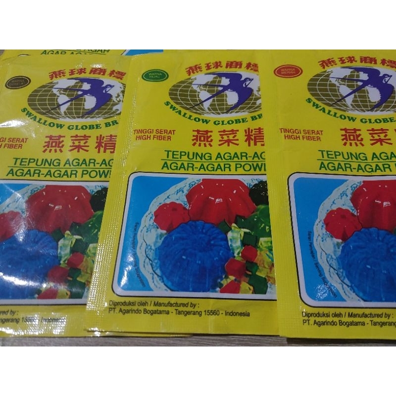 Jual TEPUNG AGAR-AGAR SWALLOW AGAR-AGAR POWDER MERAH DAN HIJAU 7gr ...