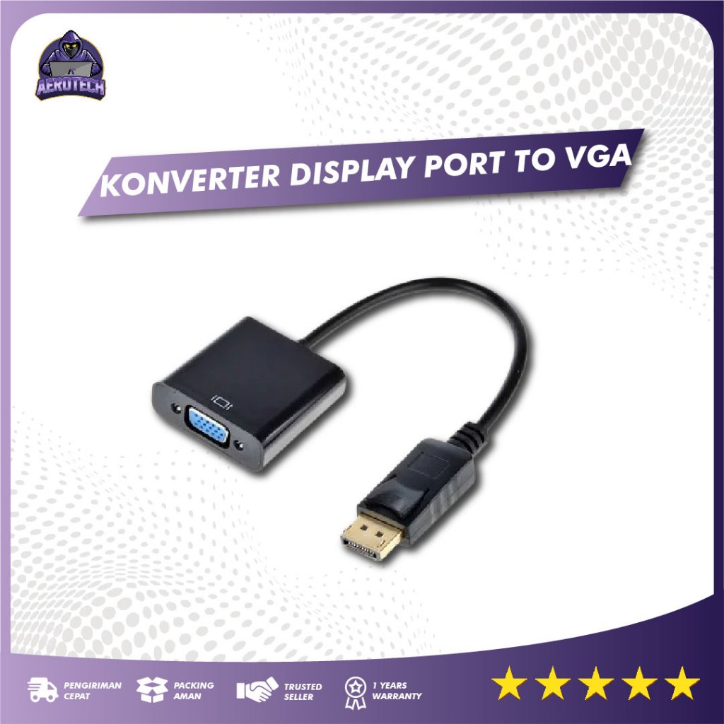 Jual Connector / Konverter Display Port To VGA Murah gann | Shopee ...