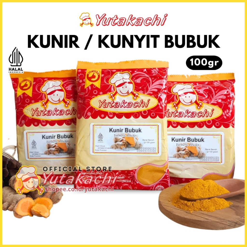 Jual KUNYIT BUBUK ASLI 100gr Yutakachi - Kunir Bubuk - Turmeric Powder ...
