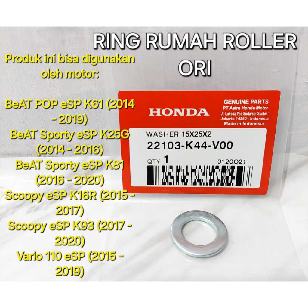 Jual RING RUMAH ROLLER BEAT POP SPORTY SCOOPY VARIO 110 ESP ORIGINAL 22103-K44-V00 | Shopee ...