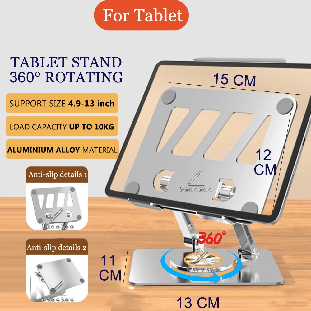 Jual i-kookoo Rotasi 360°Aluminium Tablet Stand Dudukan Tablet iPad ...