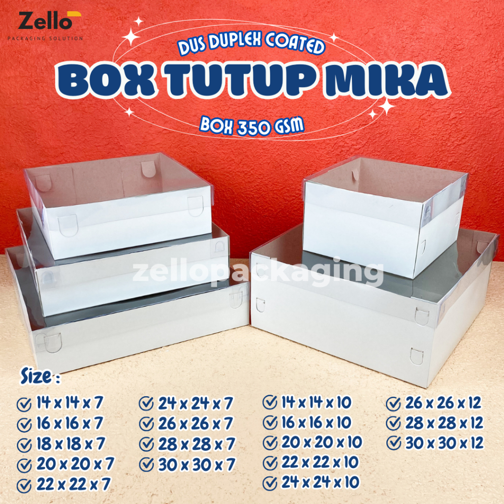 Jual Box Tutup Mika Dus Duplex Kue Chiffon Kemasan Tart Kotak Hantaran ...