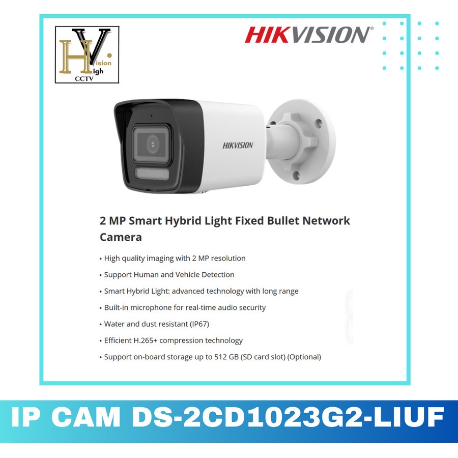 Jual IP CAMERA HIKVISION 2MP OUTDOOR DS-2CD1023G2-LIU(F) | Shopee Indonesia