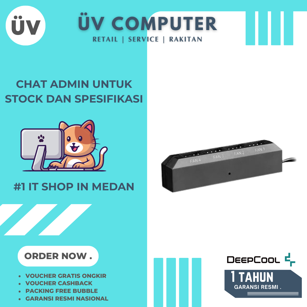 Jual Deepcool FH04 FH-04 PWM 4Pin Fan HUB Splitter 4 Port PWM | Shopee ...