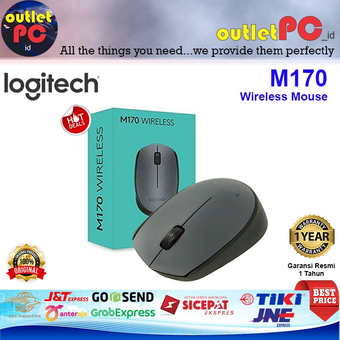 Jual LOGITECH MOUSE M170 WIRELESS OPTICAL USB M 170 M-170 OPTIK ...